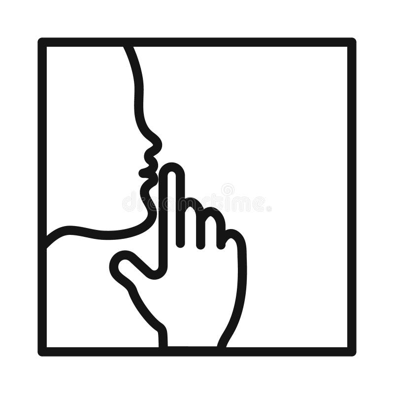 Keep Silence Icon Mark in Filled Style Stock Vector - Illustration of ...