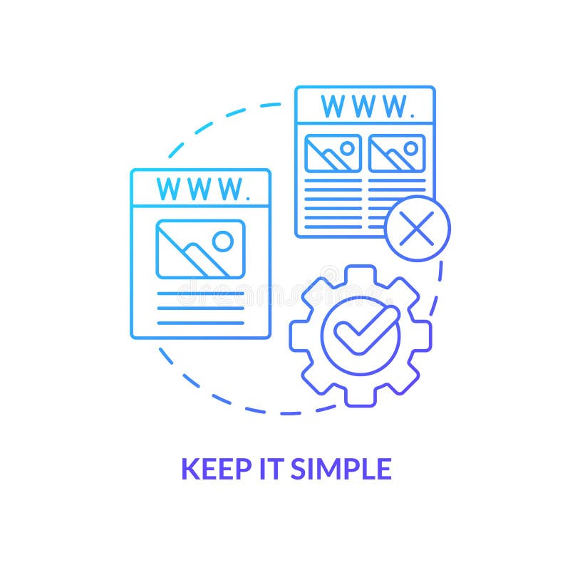 Keep it Simple Blue Gradient Concept Icon Stock Vector - Illustration ...