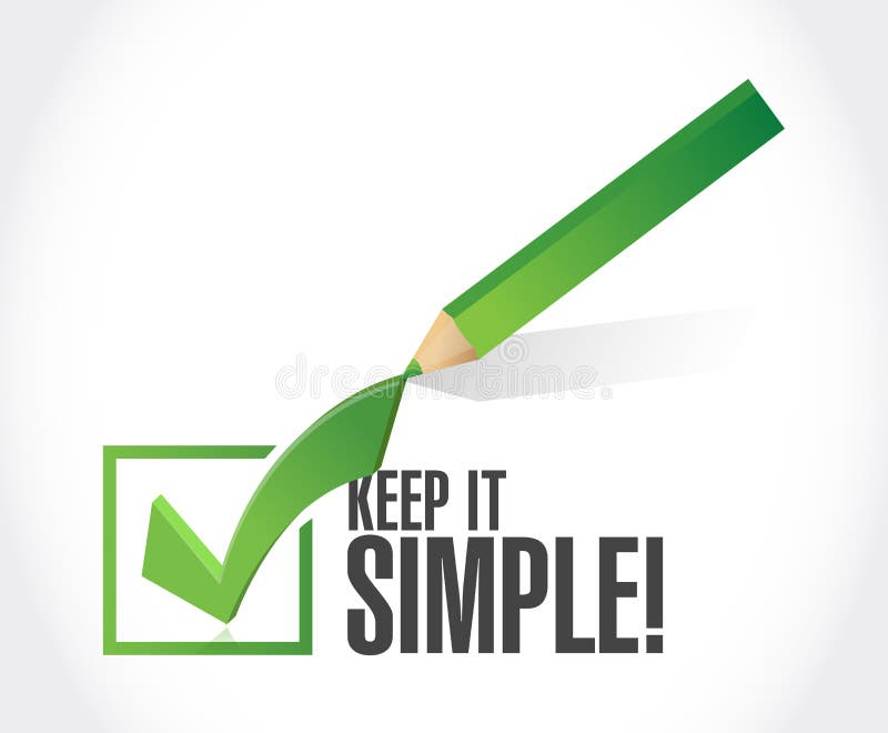 Keep it Simple Check Mark Sign Stock Illustration - Illustration of ...