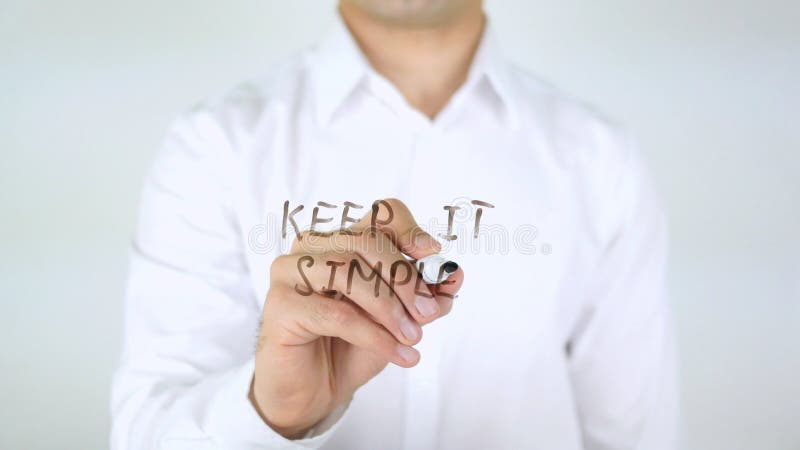 Keep it Simple, Man Writing on Glass Stock Image - Image of student ...