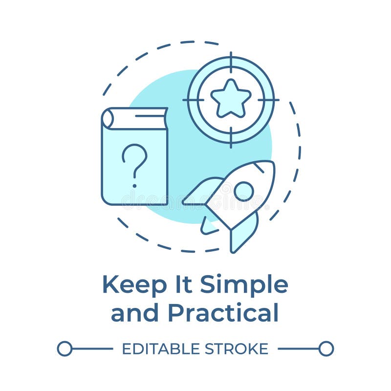 Keep it Simple and Practical Soft Blue Concept Icon Stock Vector ...