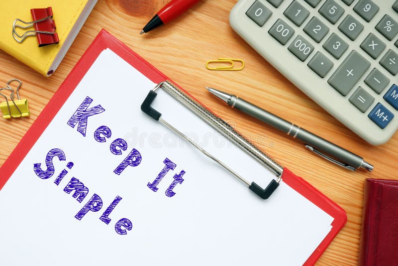 Keep it Simple Sign on the Page Stock Photo - Image of quote, computer ...