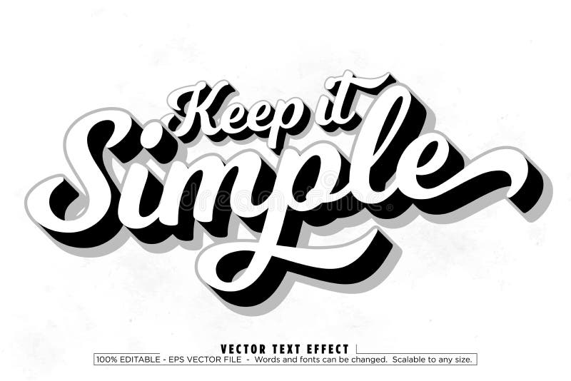 Keep it Simple Text, Minimalistic Style Editable Text Effect Stock ...
