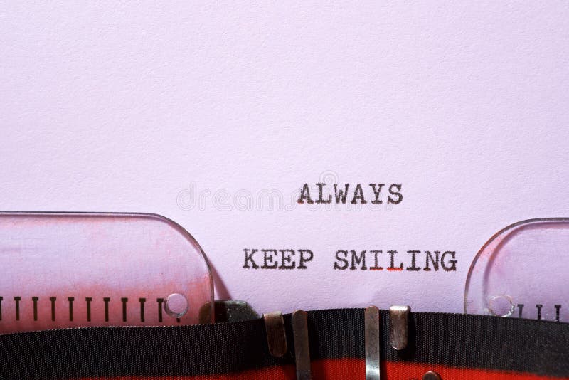 Always keep smiling phrase stock photo. Image of paper - 204575166