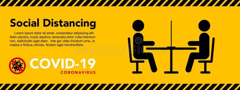 Keep a Social Distance in Restaurants and Cafes. Visitors ` Tables are ...