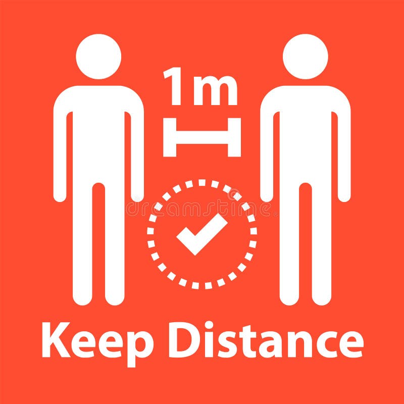 Keep Social Distance Sign, Coronavirus Safety Warning, Vector ...