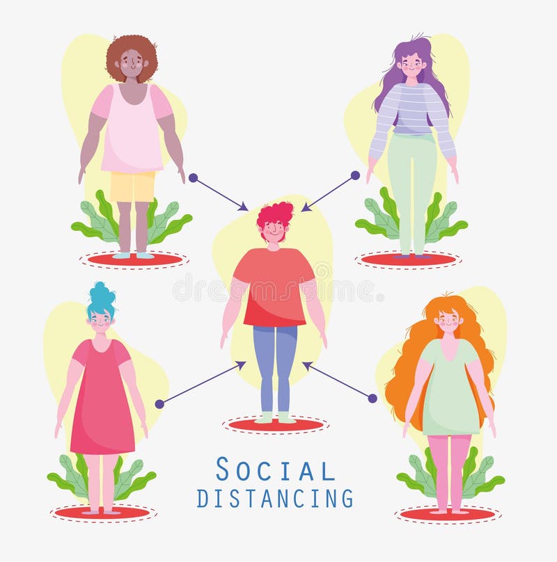 Keep social distancing stock vector. Illustration of distancing - 216300890