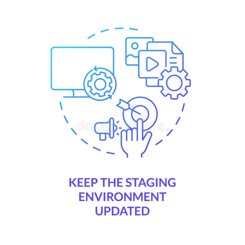 Keep Staging Environment Updated Blue Gradient Concept Icon Stock ...