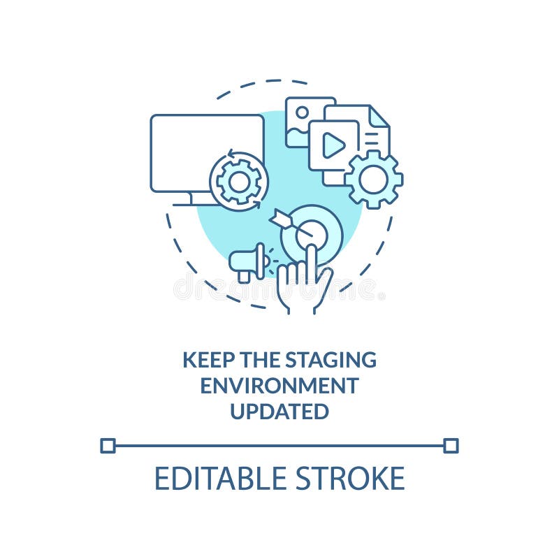 Keep Staging Environment Updated Turquoise Concept Icon Stock Vector ...