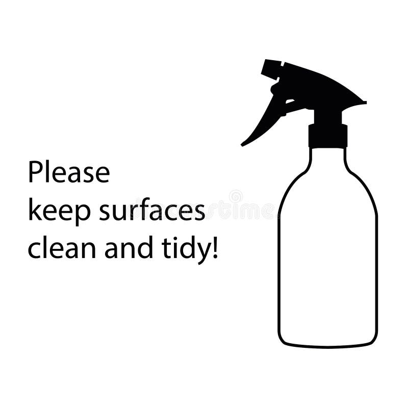 Keep surfaces clean stock vector. Illustration of sign - 202065136