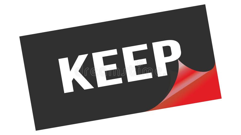 KEEP Text on Black Red Sticker Stamp Stock Illustration - Illustration ...