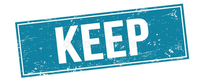 KEEP Text on Blue Grungy Rectangle Stamp Stock Illustration ...