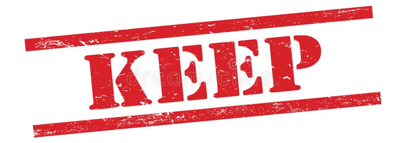 KEEP Text on Red Grungy Lines Stamp Stock Illustration - Illustration ...