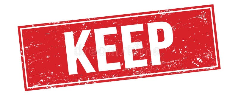 KEEP Text on Red Grungy Rectangle Stamp Stock Illustration ...