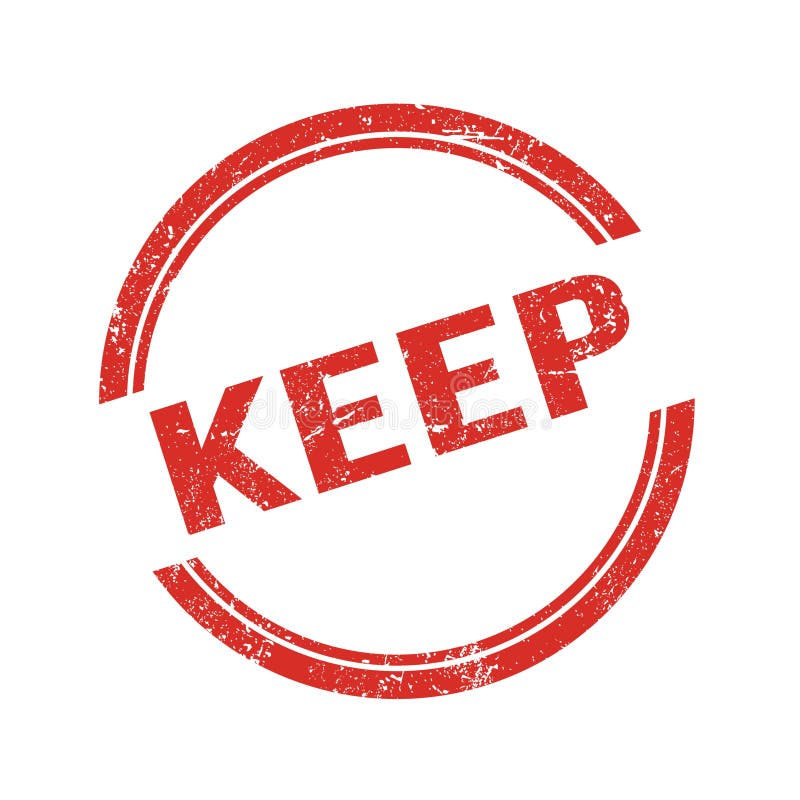 KEEP Text Written on Red Grungy Round Stamp Stock Illustration ...
