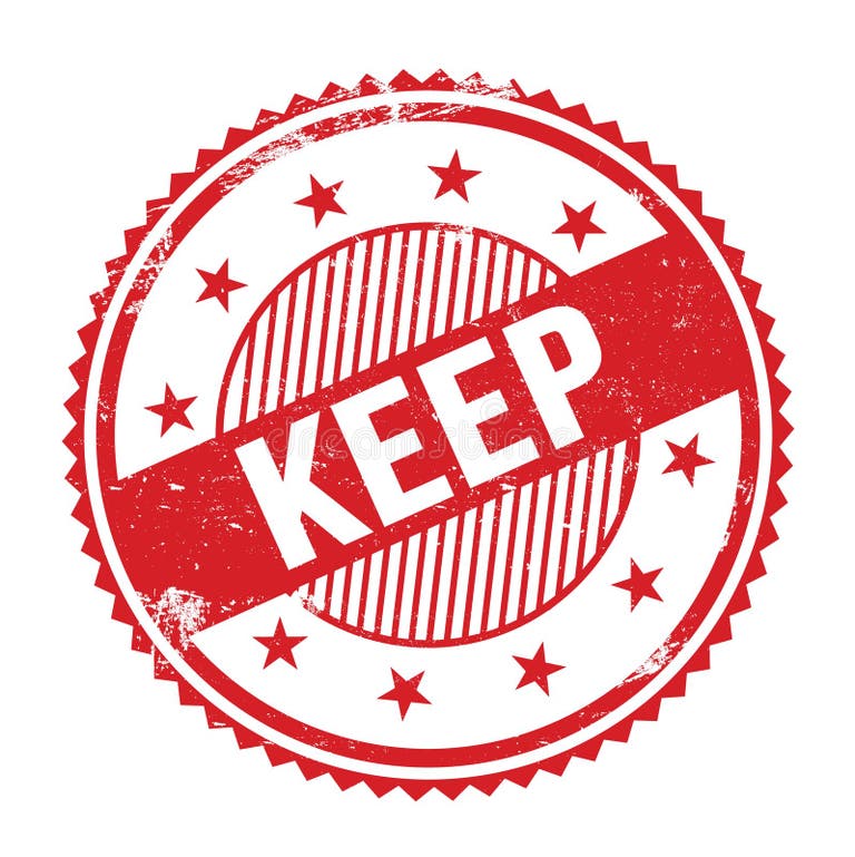 KEEP Text Written on Red Grungy Round Stamp Stock Illustration ...