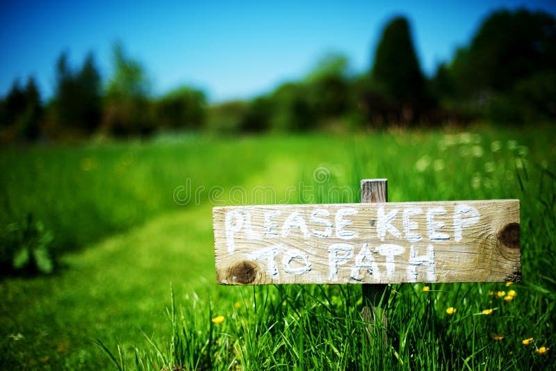 Keep to path stock image. Image of prohibited, safety - 33356747