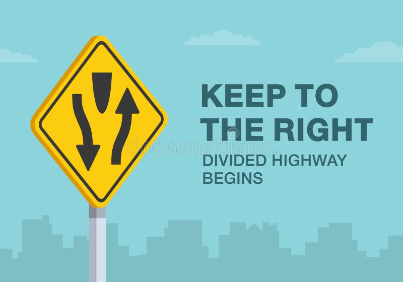 Divided Highway Ends Sign Divided Highway Ends Sign