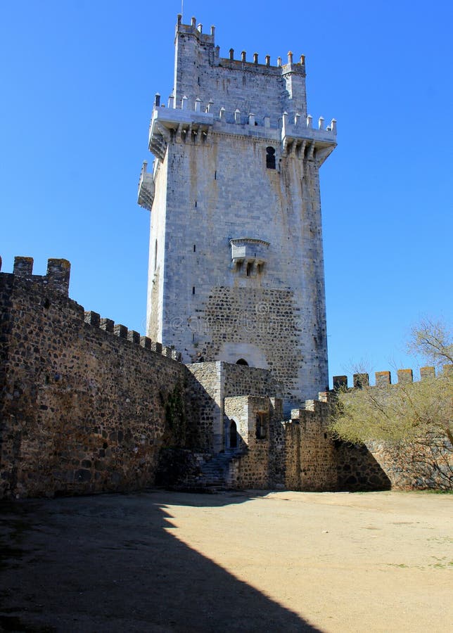 Keep Tower of the Medieval Beja Castle, Portugal Stock Photo - Image of ...