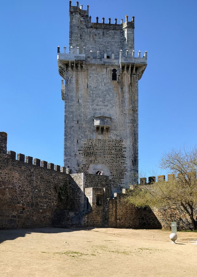 Keep Tower of the Medieval Beja Castle, Portugal Stock Image - Image of ...