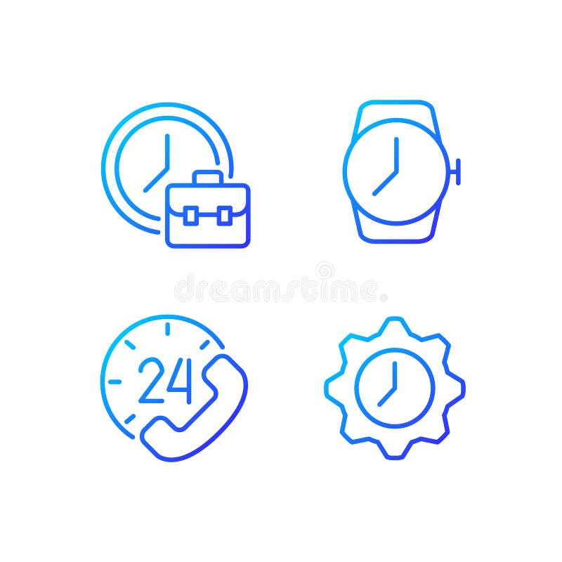 Keep Track of Hours Pixel Perfect Gradient Linear Vector Icons Set ... Keep Track of Hours Pixel Perfect Gradient Linear Vector Icons Set ...