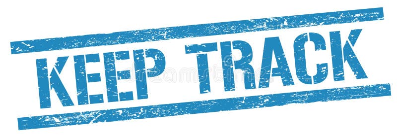 Keep Track Text on Blue Grungy Rectangle Stamp Stock Illustration ...