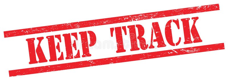KEEP TRACK Text on Red Grungy Rectangle Stamp Stock Photo - Image of ...