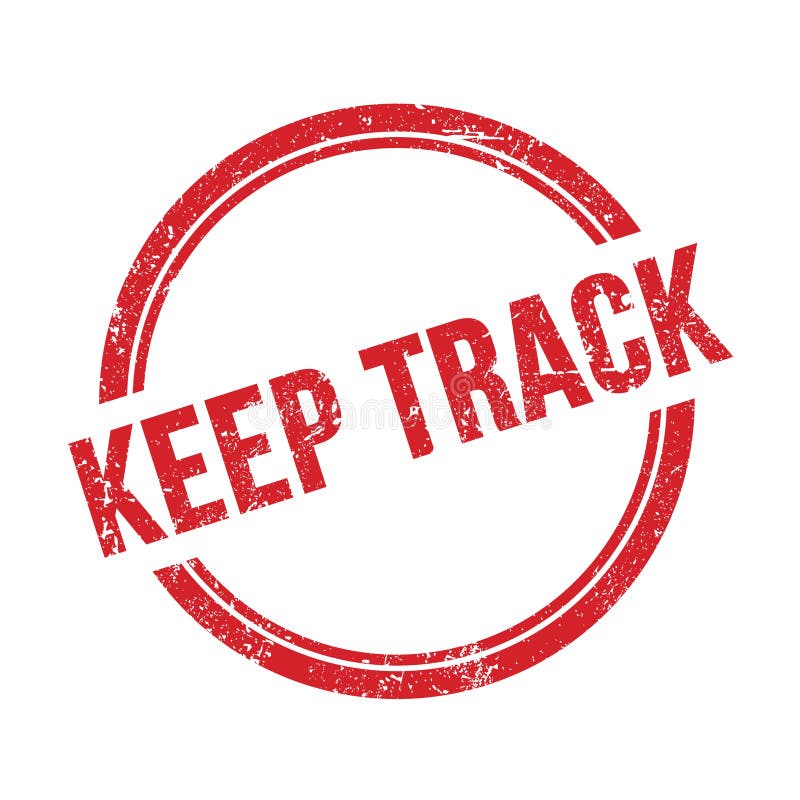 KEEP TRACK Text on Red Round Grungy Stamp Stock Illustration ...