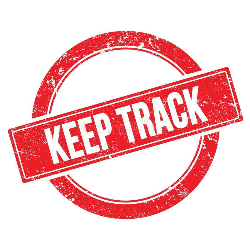 KEEP TRACK Words Written on Red Round Stamp Stock Illustration ...