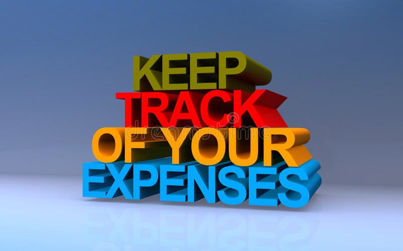 Keep Track of Your Expenses on Blue Stock Illustration - Illustration ...