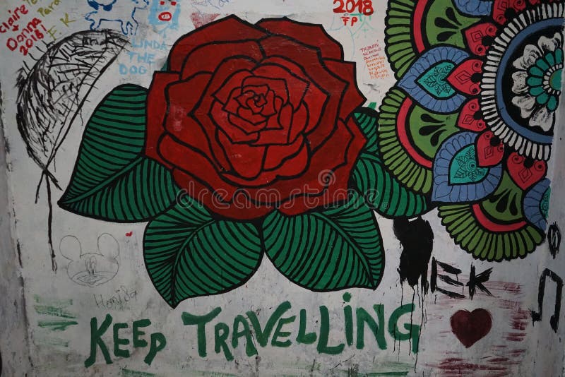 Keep traveling the world stock image. Image of streetart - 146778335