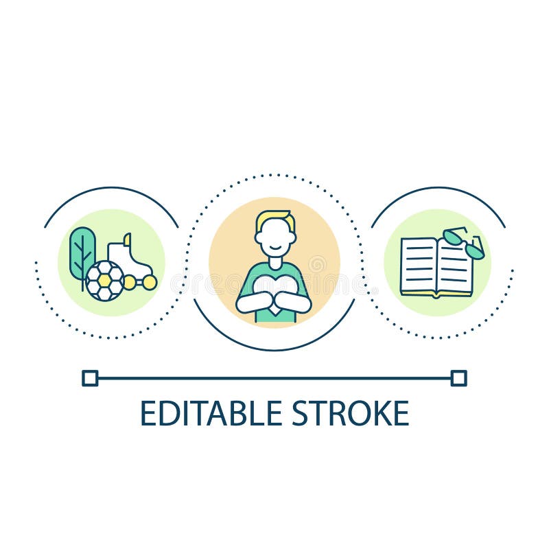 Keep Up with Hobbies Loop Concept Icon Stock Illustration ...