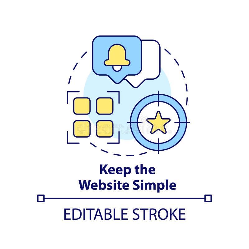 Keep Website Simple Blue Gradient Concept Icon Stock Vector ...