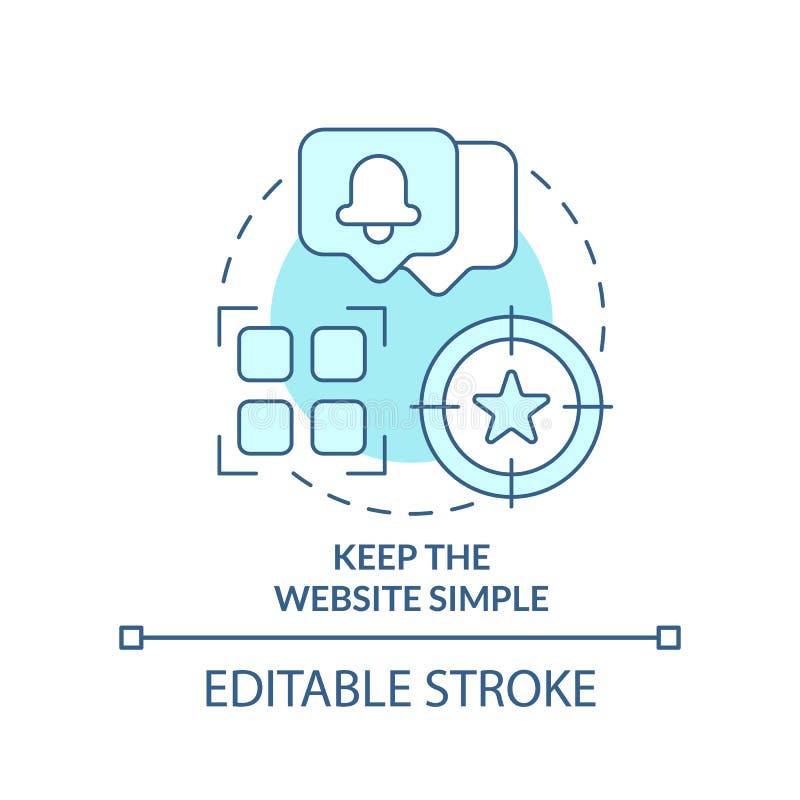 Keep Website Simple Turquoise Concept Icon Stock Vector - Illustration ...