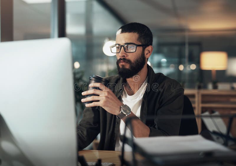 Keep Your Coffee and Your Focus Strong. a Young Businessman Having ...
