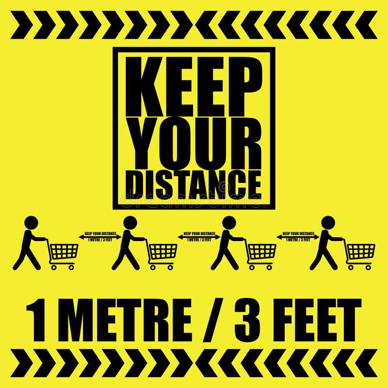 Keep Your Distance 1 Metre and Stay Safe Stock Vector - Illustration of ...