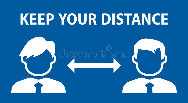 Keep Your Distance Business Men Icon Sign Stock Vector - Illustration ...