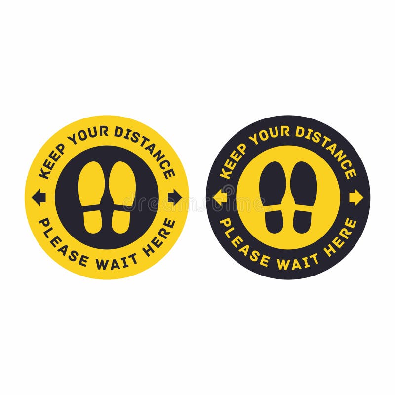 Keep Your Distance Sticker 2m Vector Eps Stock Vector - Illustration of ...