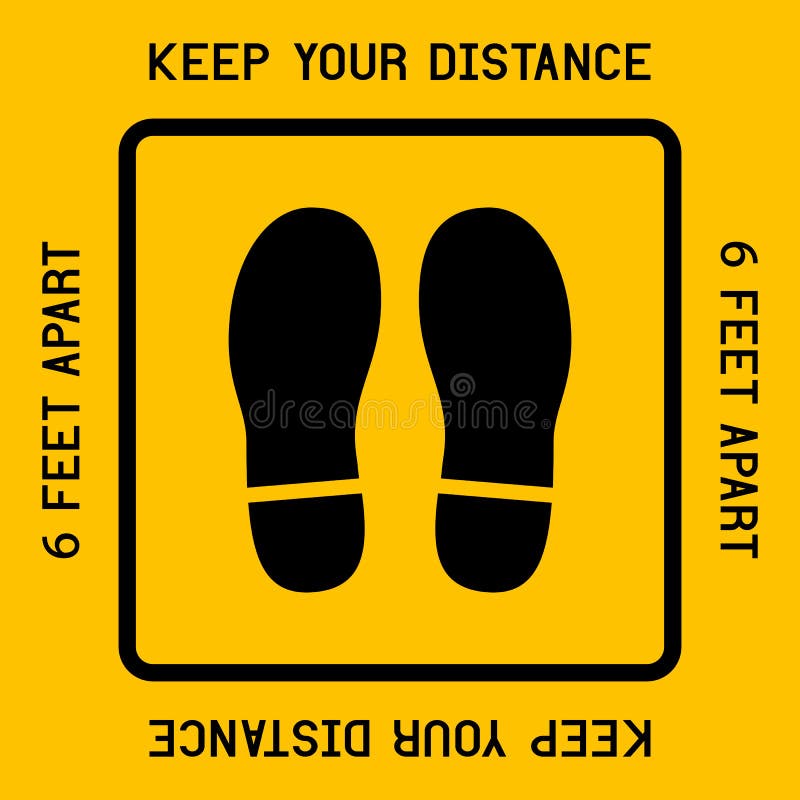 Keep Your Distance with Footprint Shoe Shape Stock Vector ...