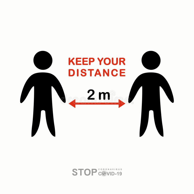 Keep Your Distance 2m. Social Distancing Avoiding Vector Image Stock ...