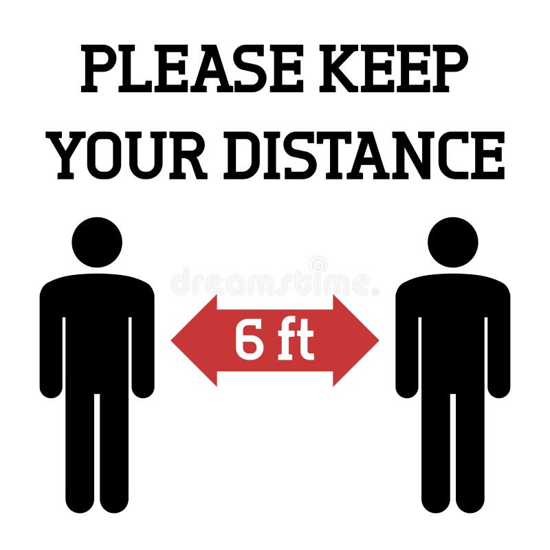 Keep your distance stock vector. Illustration of vector - 194519990