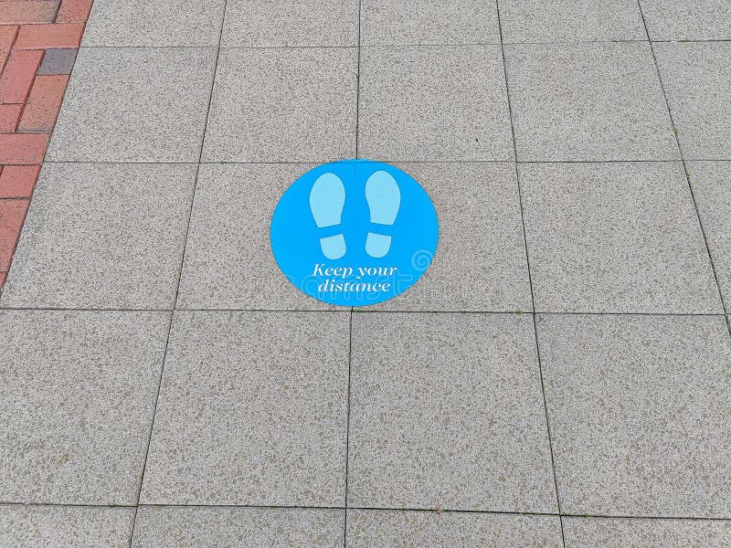 Keep Your Distance Stand Here Sign Stock Image - Image of social ...