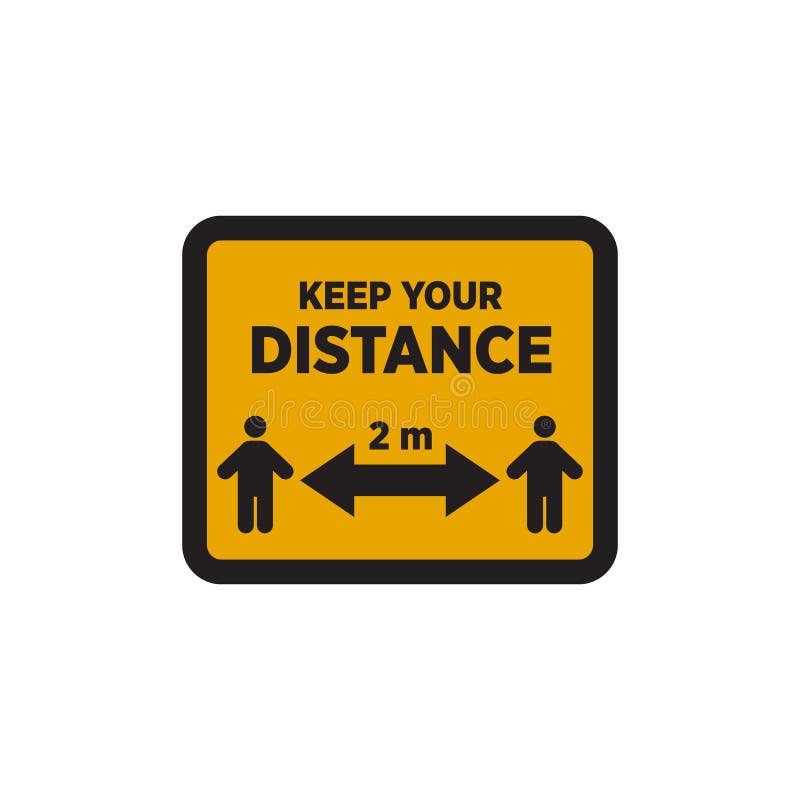 Keep Your Distance Sticker Logo Design Template Stock Vector ...