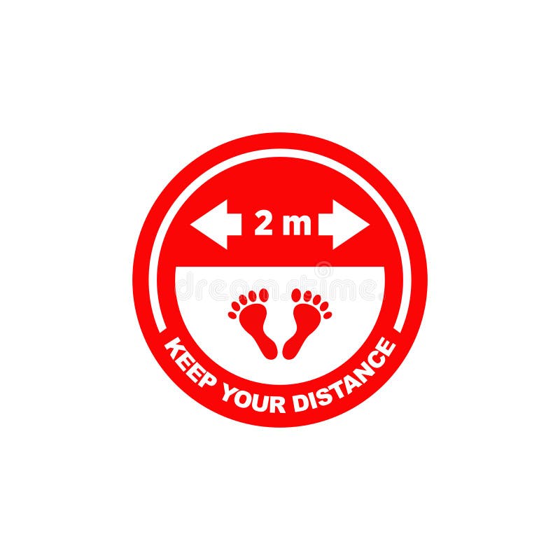 Keep Your Distance Sticker Logo Design Template Stock Vector ...