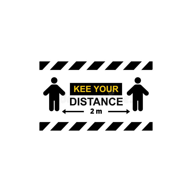 Keep Your Distance Sticker Logo Design Template Stock Vector ...