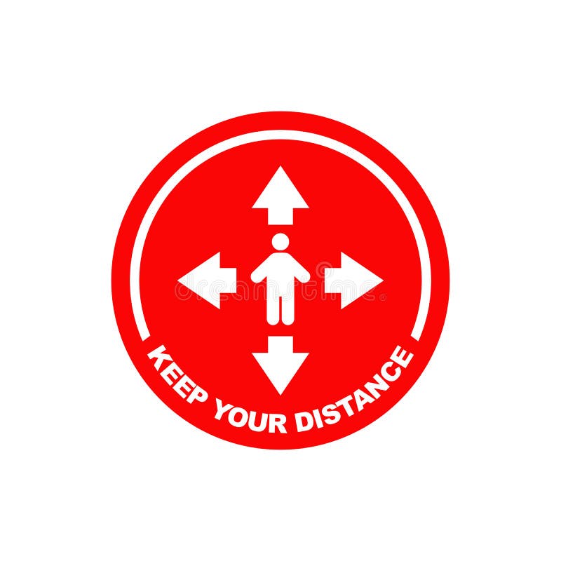 Keep Your Distance Sticker Logo Design Template Stock Vector ...