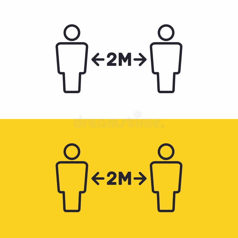 Keep Your Distance Sticker 2m Vector Eps Stock Vector - Illustration of ...