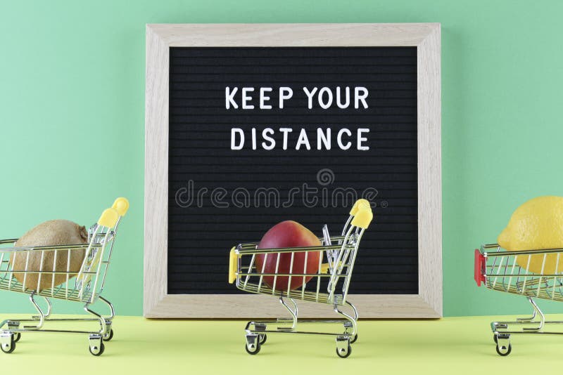Keep Your Distance Warning Sign Stock Photo - Image of background ...
