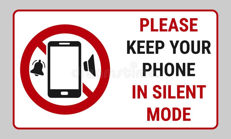 Keep Your Phone in Silent Mode. Vector Sign with Text Label Stock ...