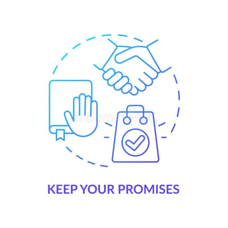 Keep Your Promises Blue Gradient Concept Icon Stock Vector ...